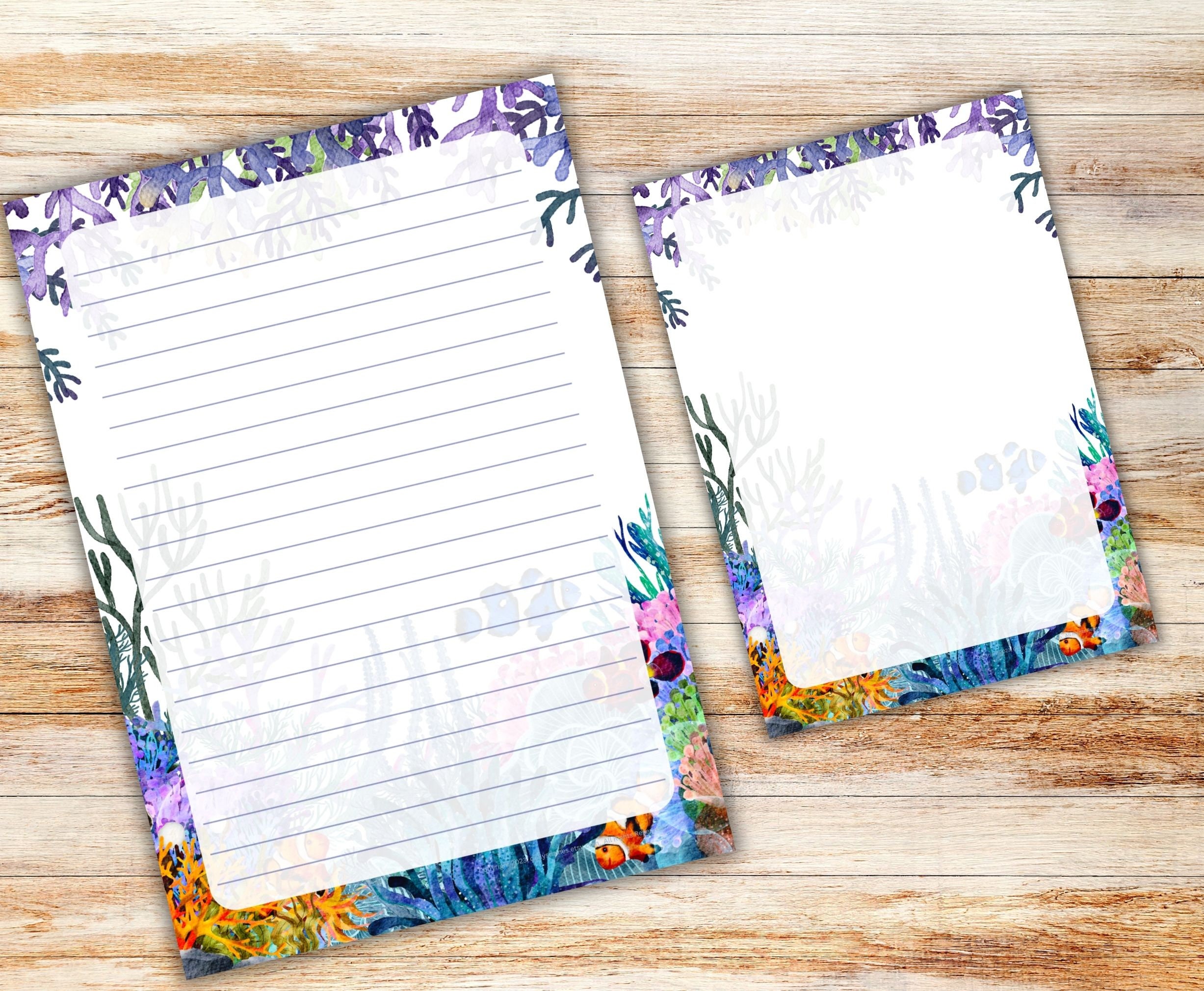 Aquarium PRINTABLE Stationary Set With Envelope Printable Stationary ...