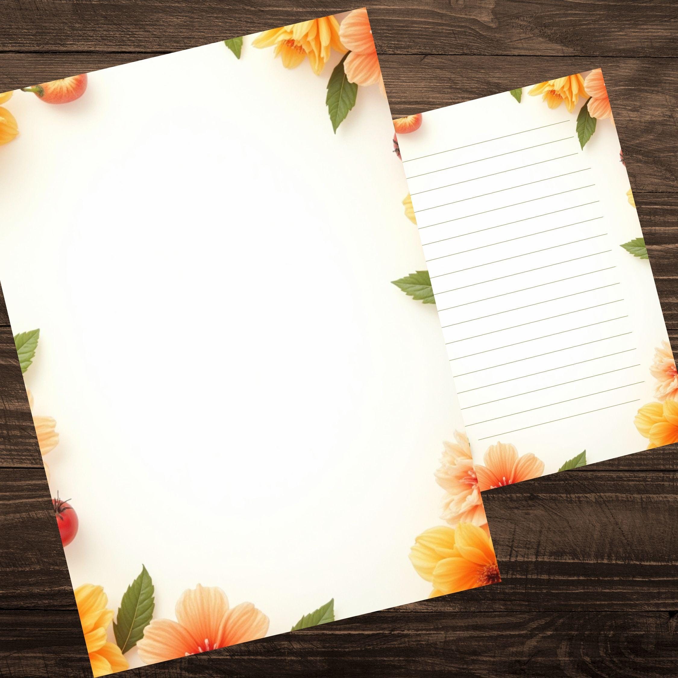 Summer PRINTABLE Stationery Writing Paper Stationary Letter Lined ...