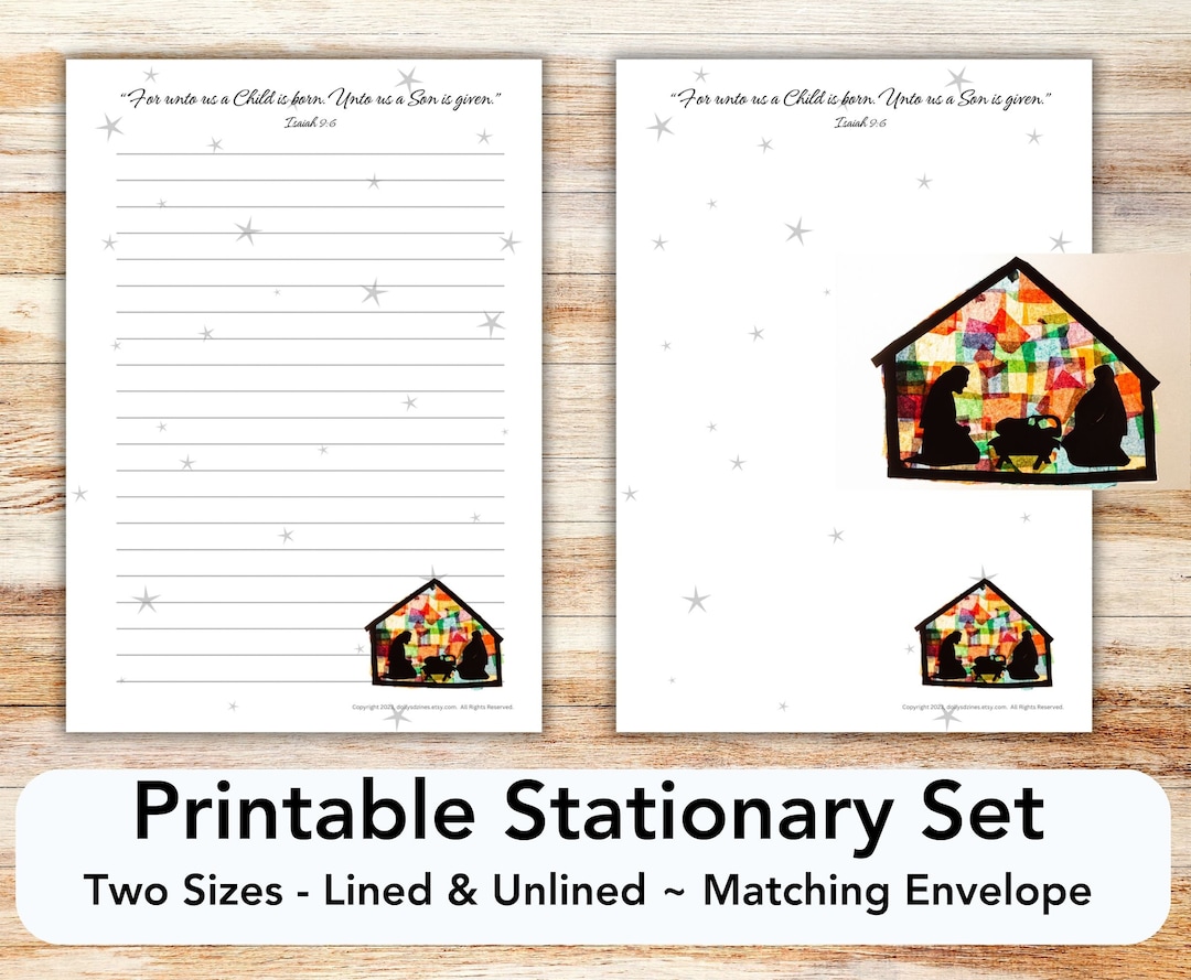 Nativity Stationary, Nativity Stationery Printable, Christmas ...