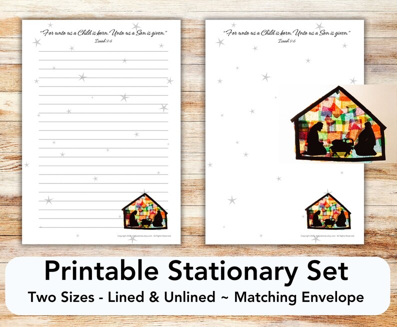 Nativity Stationary, Nativity Stationery Printable, Christmas ...