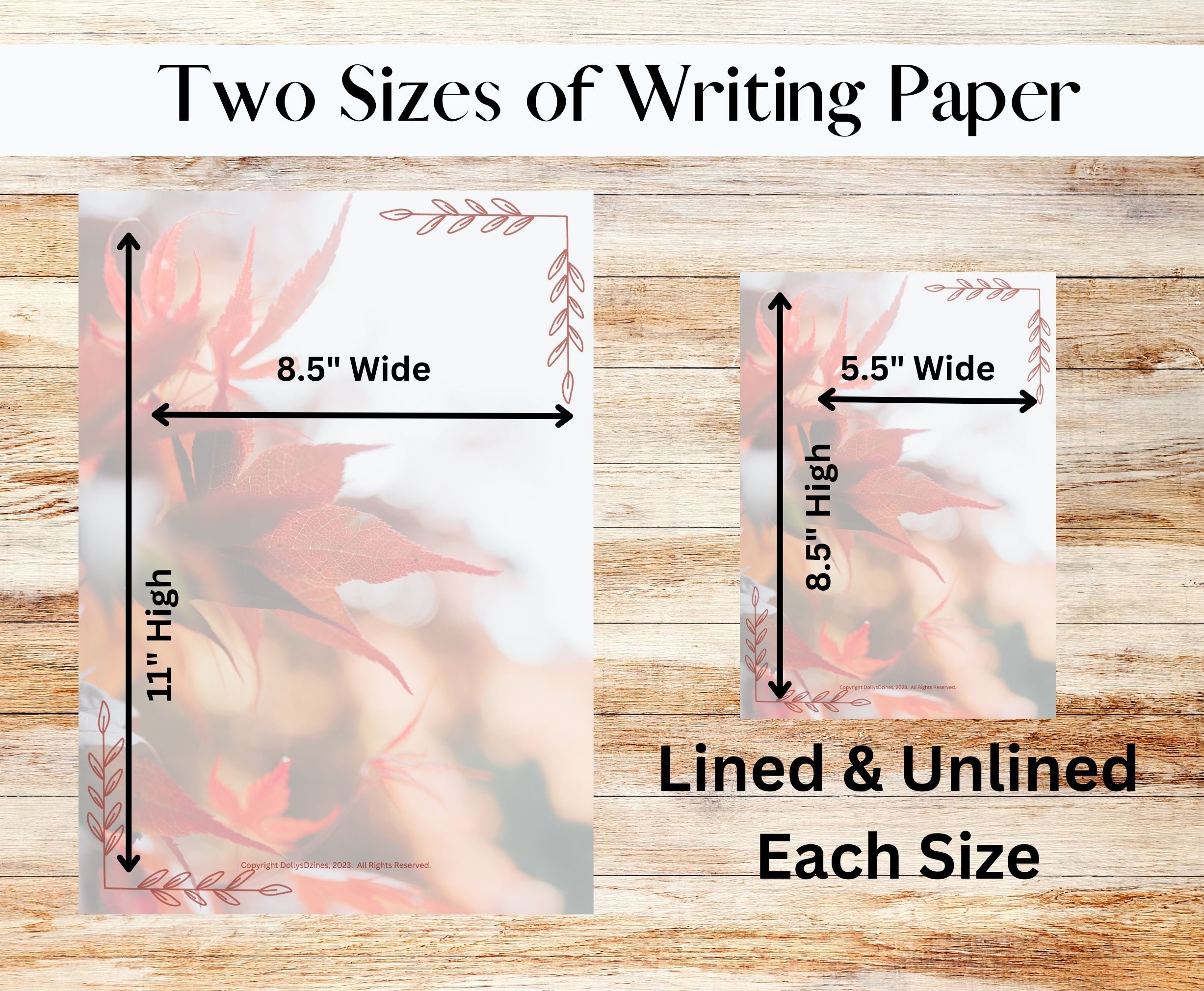 Fall Leaves Printable Stationery Set With Envelope, Writing Paper, US ...