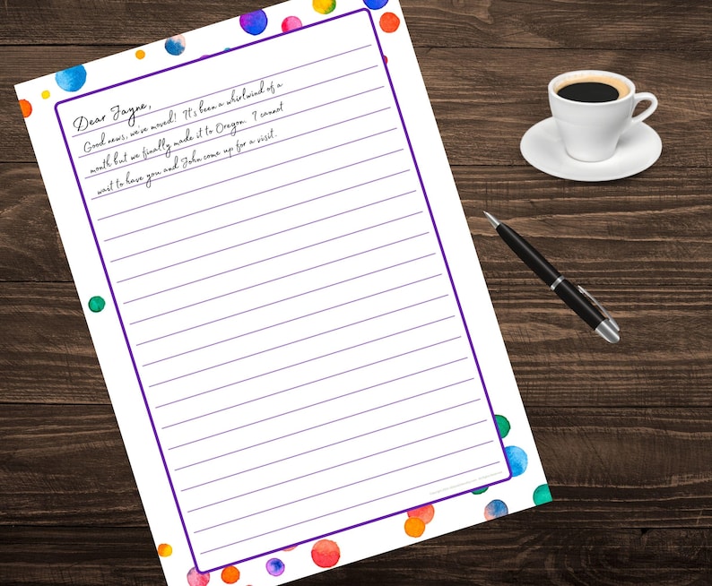 Bubbles PRINTABLE Stationery Writing Paper Stationary Letter Writing ...