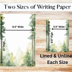 Forest Printable Stationary Set With Envelope, Writing Paper, US Letter ...