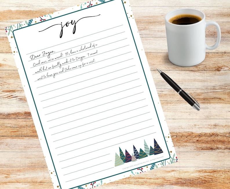 Joy Stationery, Joy Printable Stationery, Stationary Printable, Letter ...