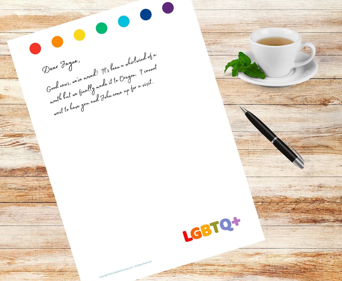 LGBT PRINTABLE Stationery Stationary Writing Paper Letter Writing Paper ...