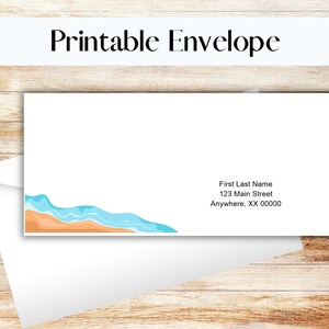 Beach PRINTABLE Stationery Summer Stationary Ocean Waves Sea Sand Dunes ...