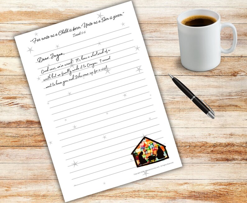 Nativity Stationary, Nativity Stationery Printable, Christmas ...
