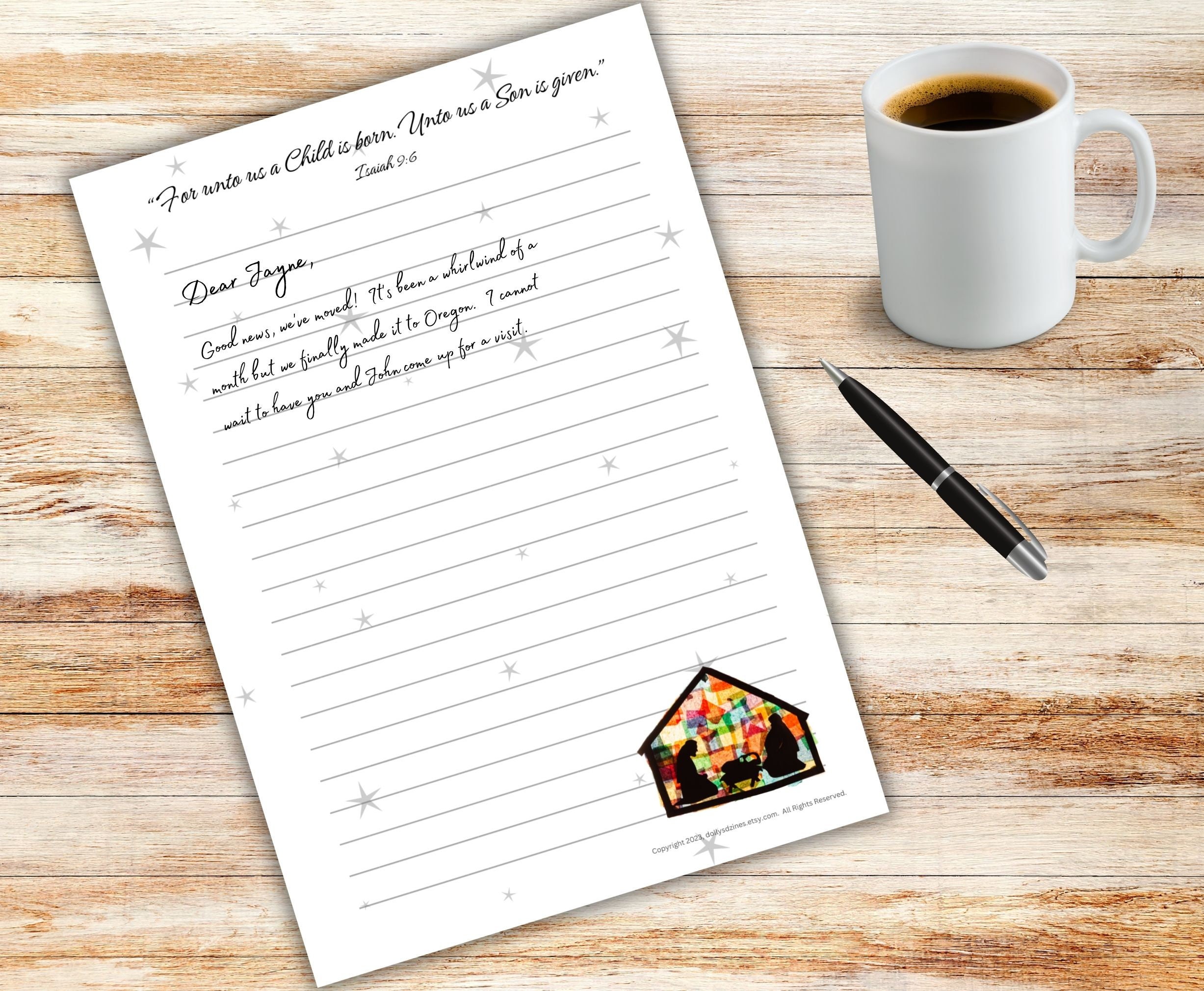 Nativity Stationary, Nativity Stationery Printable, Christmas ...