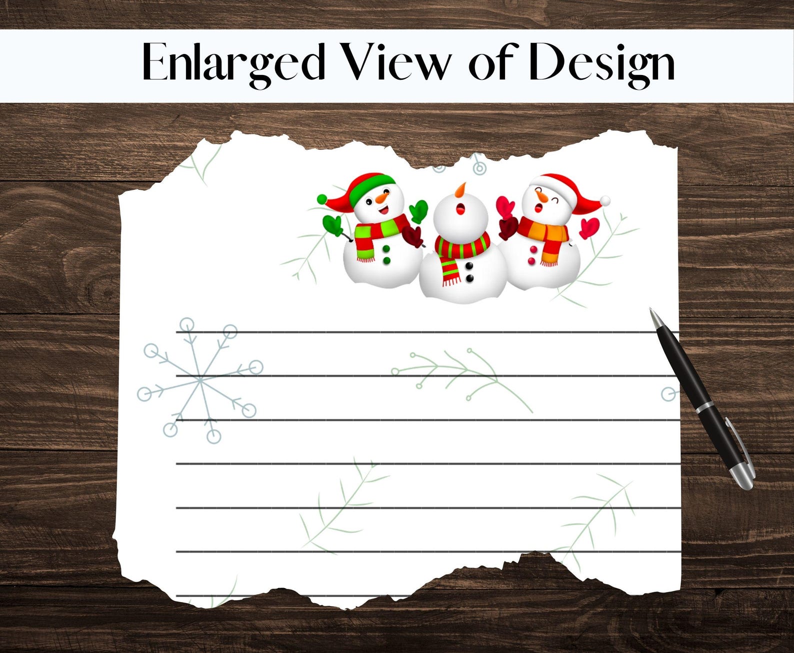 Snowman PRINTABLE Stationery Writing Paper Stationary Letter Lined ...