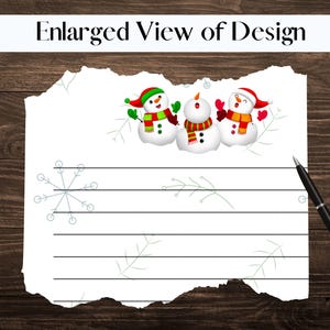Snowman PRINTABLE Stationery Writing Paper Stationary Letter Lined ...