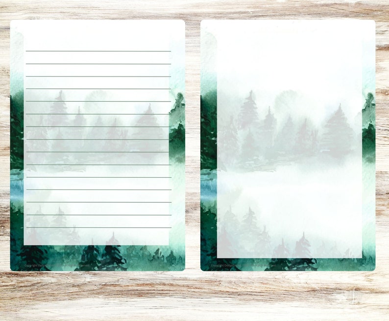 Forest Printable Stationary Set With Envelope Writing Paper - Etsy