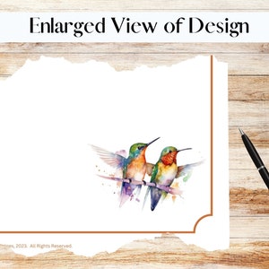Hummingbird Printable Stationary Set With Envelope, Writing Paper, US ...