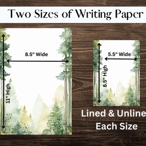 Forest Printable Stationary Set With Envelope, Writing Paper, US Letter ...