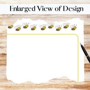 Bees PRINTABLE Stationary Set With Envelope Printable Stationary Paper ...