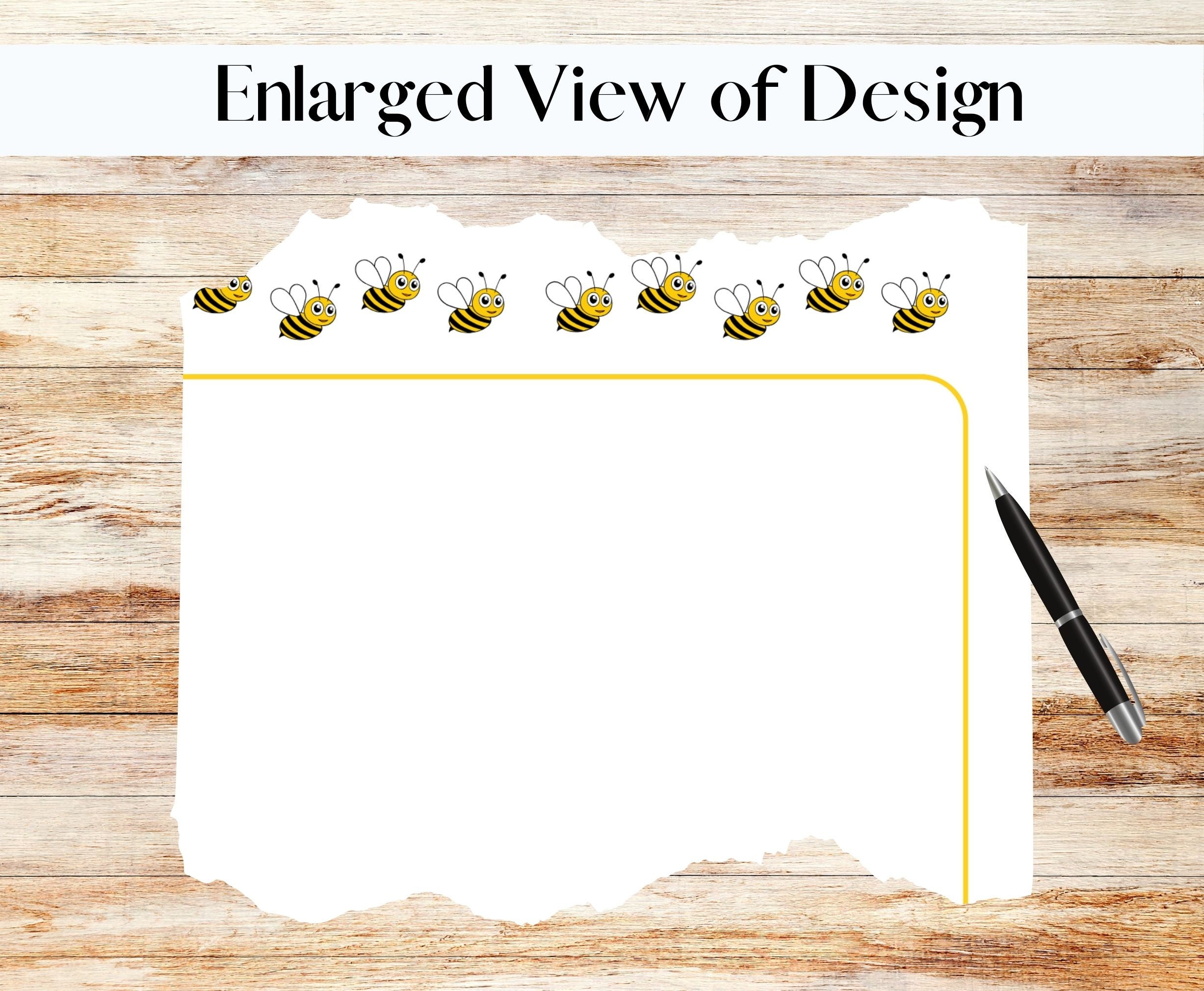 Bees PRINTABLE Stationary Set With Envelope Printable Stationary Paper ...