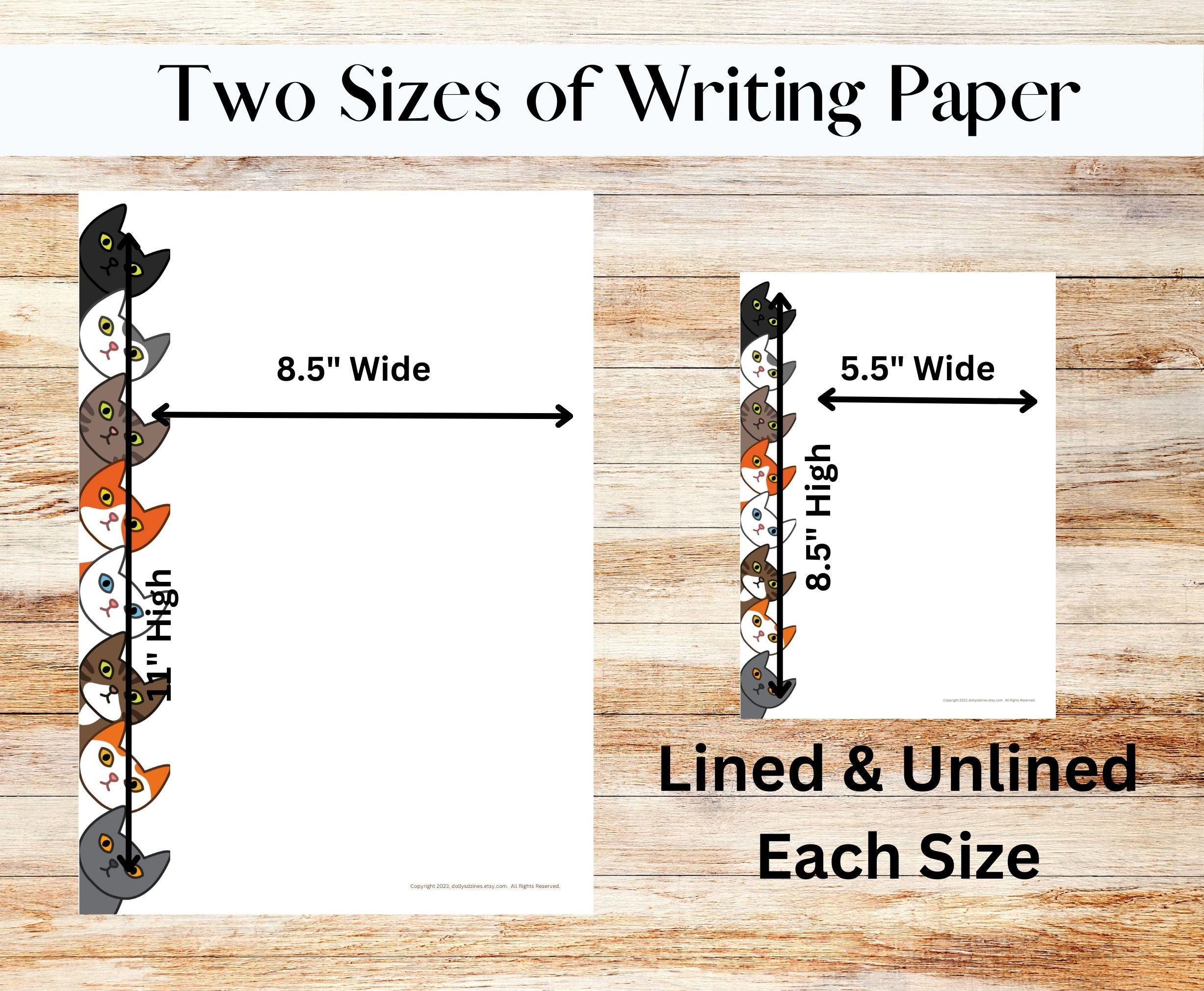 Cats PRINTABLE Stationary Set With Envelope Printable Stationary Paper ...