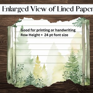 Forest Printable Stationary Set With Envelope, Writing Paper, US Letter ...