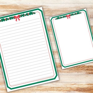 Holly Christmas Stationery, Printable Christmas Stationery, Christmas ...