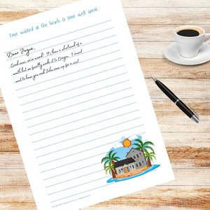 Beach House PRINTABLE Stationery Writing Paper Stationary Letter ...