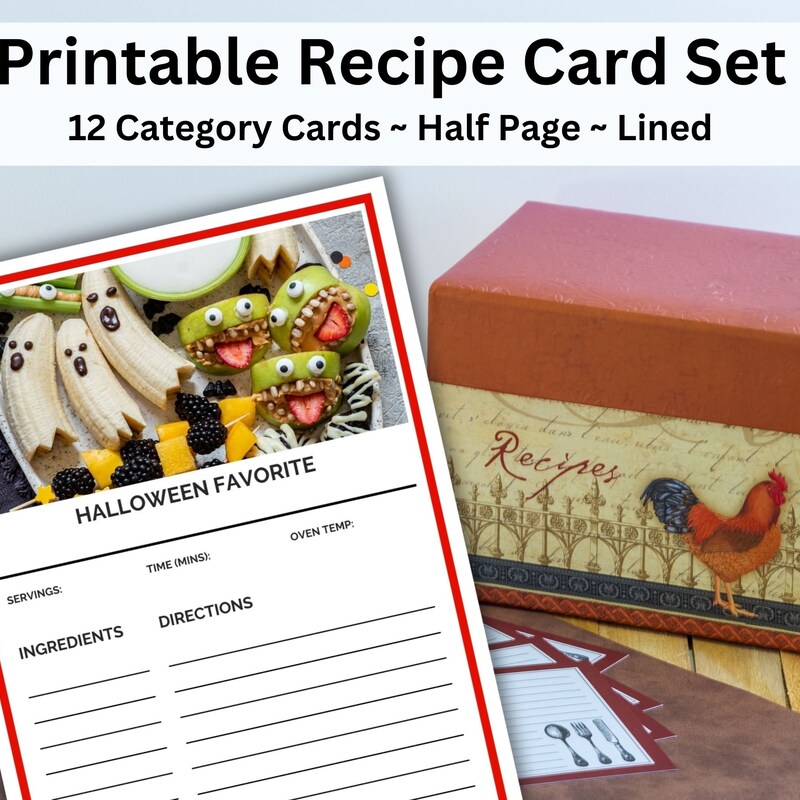 Halloween Recipe Cards - Etsy