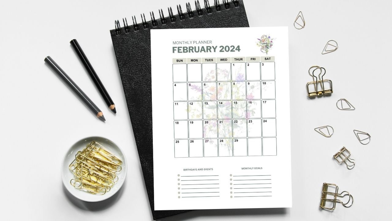 2024 Planner 2024 Calendar 2024 Botanical Planner Botanical Calendar ...