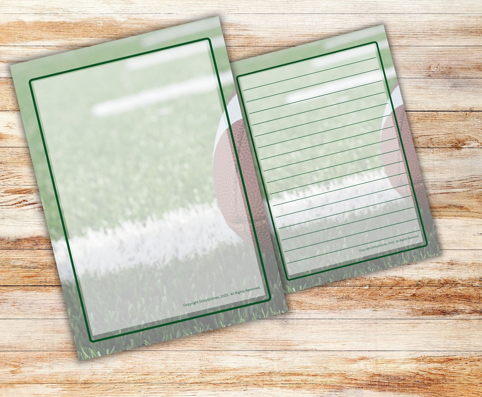 Football Printable Stationary Set With Envelope, Writing Paper, US ...