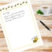 Bees PRINTABLE Stationary Set With Envelope Printable Stationary Paper ...