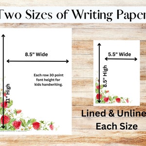 Strawberries Printable Stationary Set With Envelope, Writing Paper, US ...