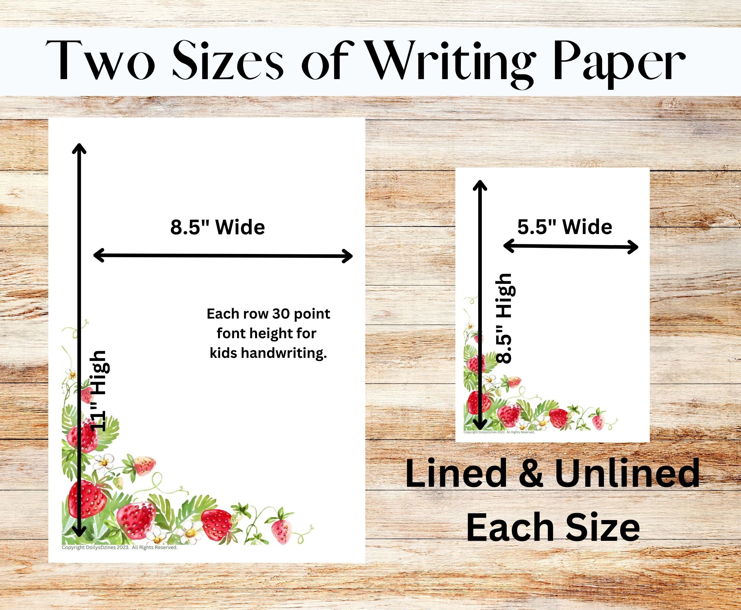 Strawberries Printable Stationary Set With Envelope, Writing Paper, US ...