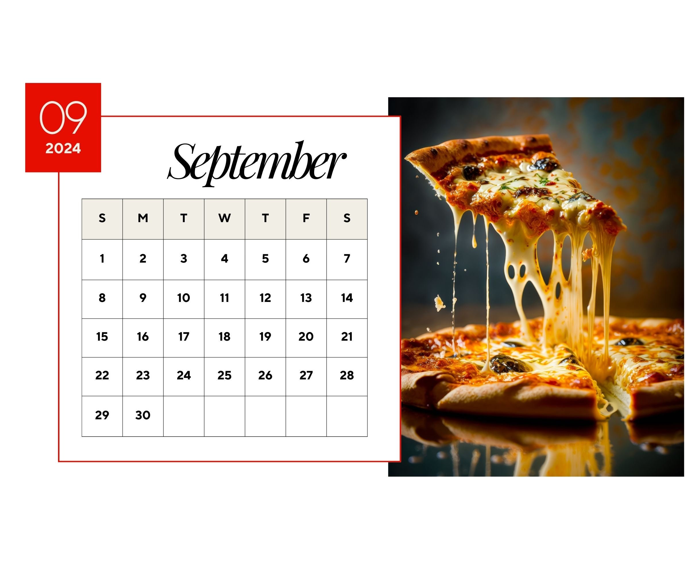 2024 Wall Calendar 2024 Cooking Calendar 2024 Wall Calendar Printable ...