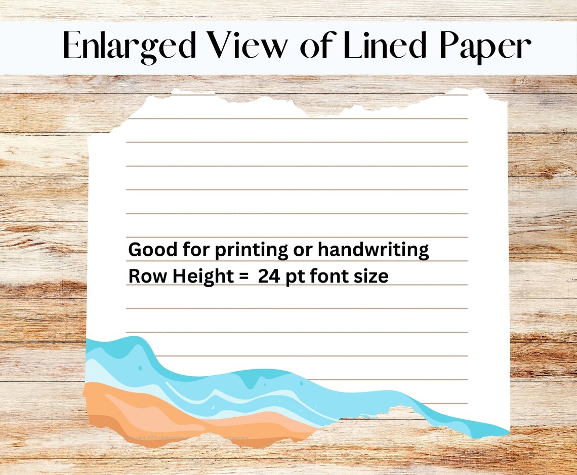 Beach PRINTABLE Stationery Summer Stationary Ocean Waves Sea Sand Dunes ...