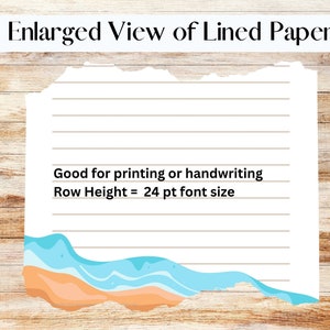 Beach PRINTABLE Stationery Summer Stationary Ocean Waves Sea Sand Dunes ...