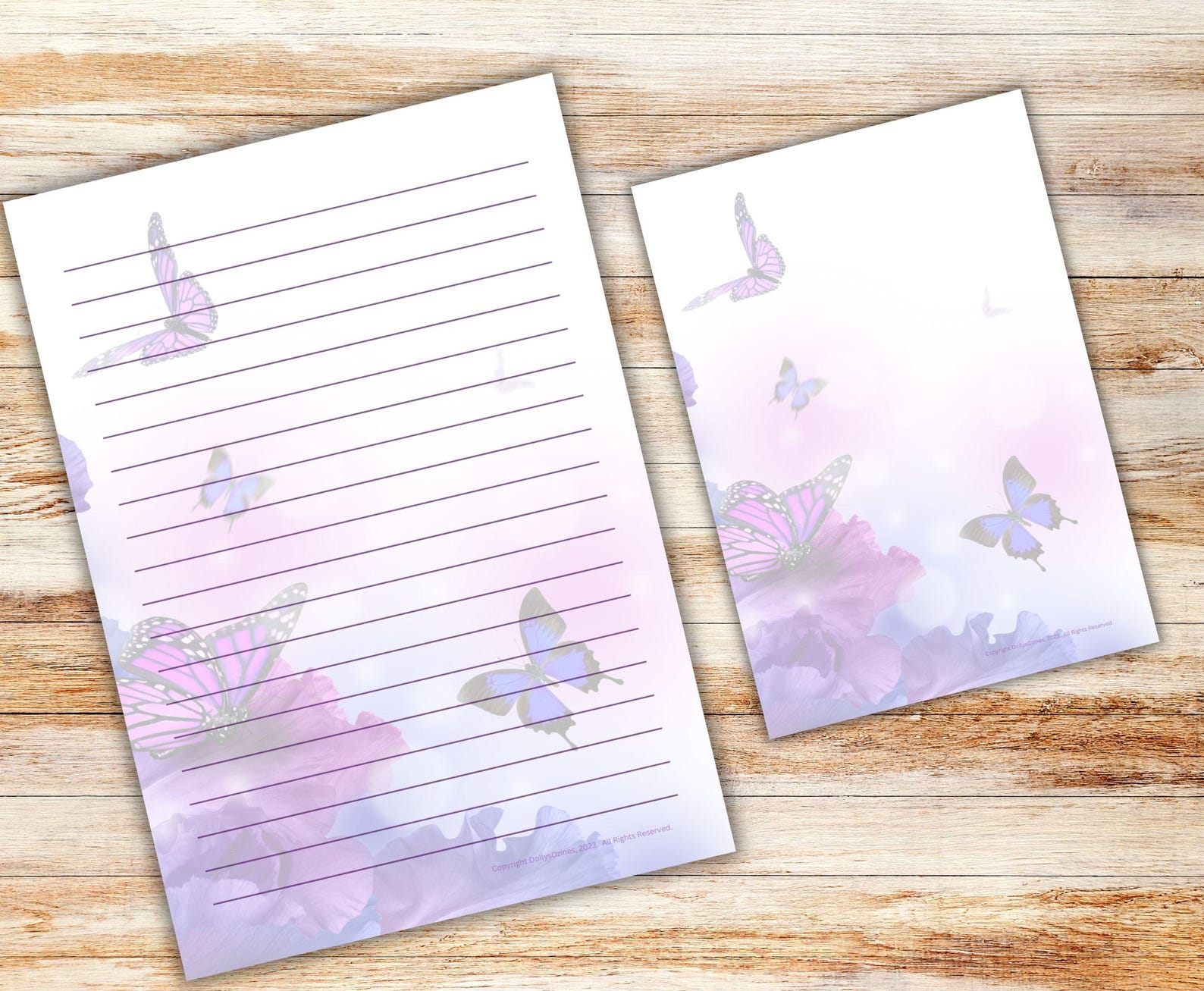 Purple Butterfly PRINTABLE Stationery Writing Paper Stationary Letter ...