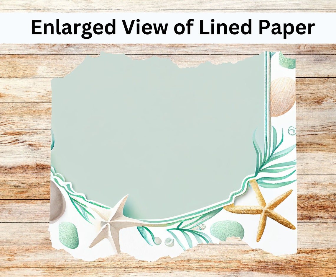 Seashell Printable Stationary Set With Envelope, Writing Paper, US ...