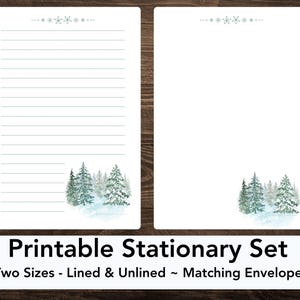Pine Tree PRINTABLE Stationery Writing Paper Stationary Letter Lined ...