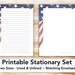 American Flag PRINTABLE Stationery Writing Paper Stationary Letter ...