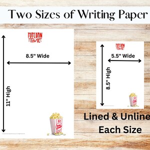 Popcorn PRINTABLE Stationary Set With Envelope Printable Stationary ...
