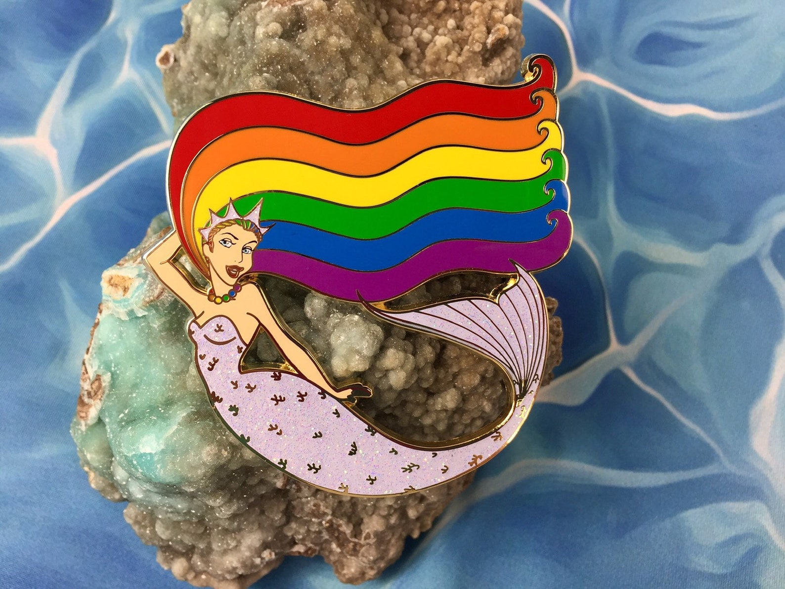 Pride Flag Mermaid Pin (white Tail) - Etsy