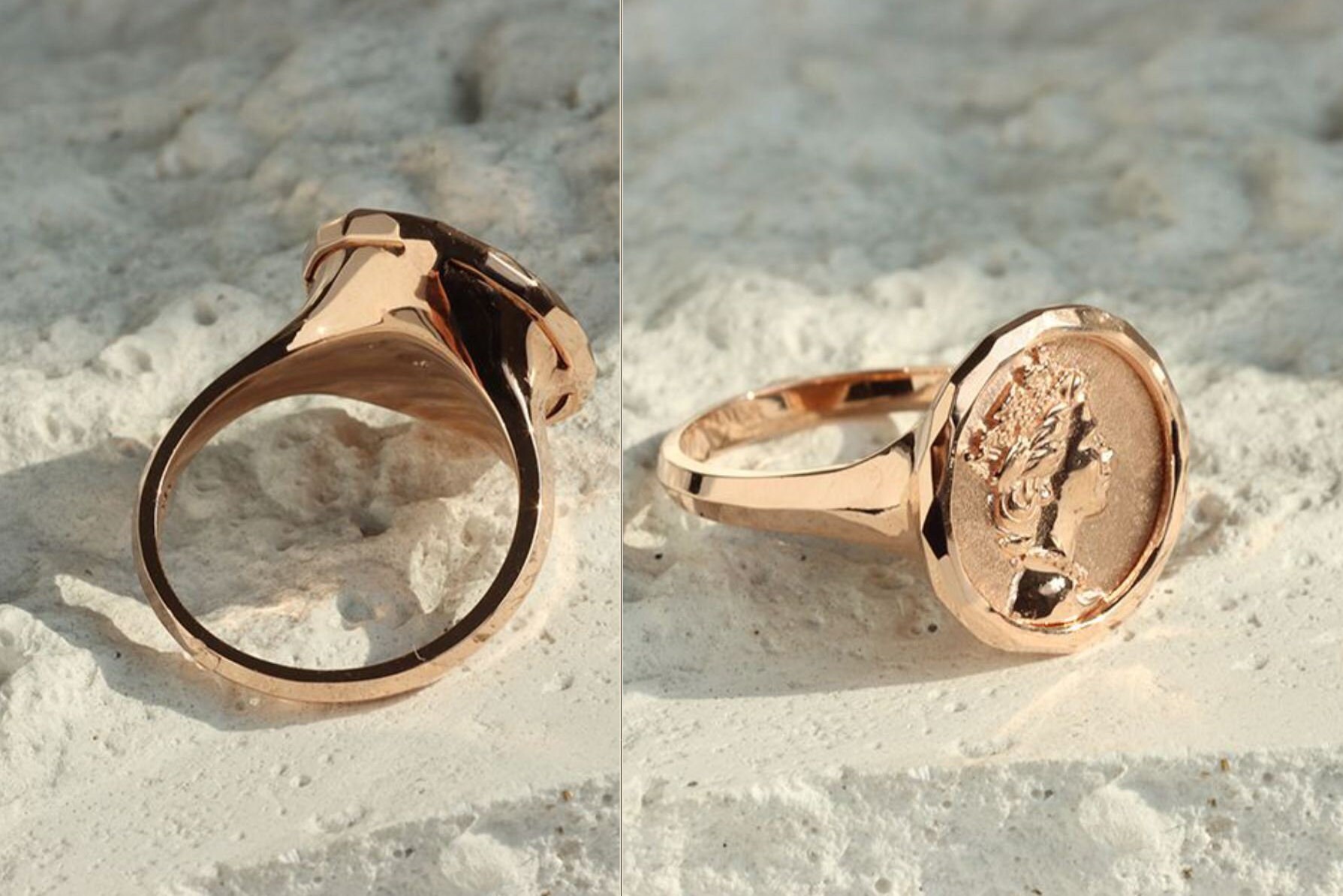 Queen Elizabeth Antique Coin Ring Solid 14k Gold Cocktail Ring - Etsy