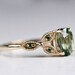 Beautiful Olive Green Sapphire and Green Diamond Solid 14k Gold Leaf ...