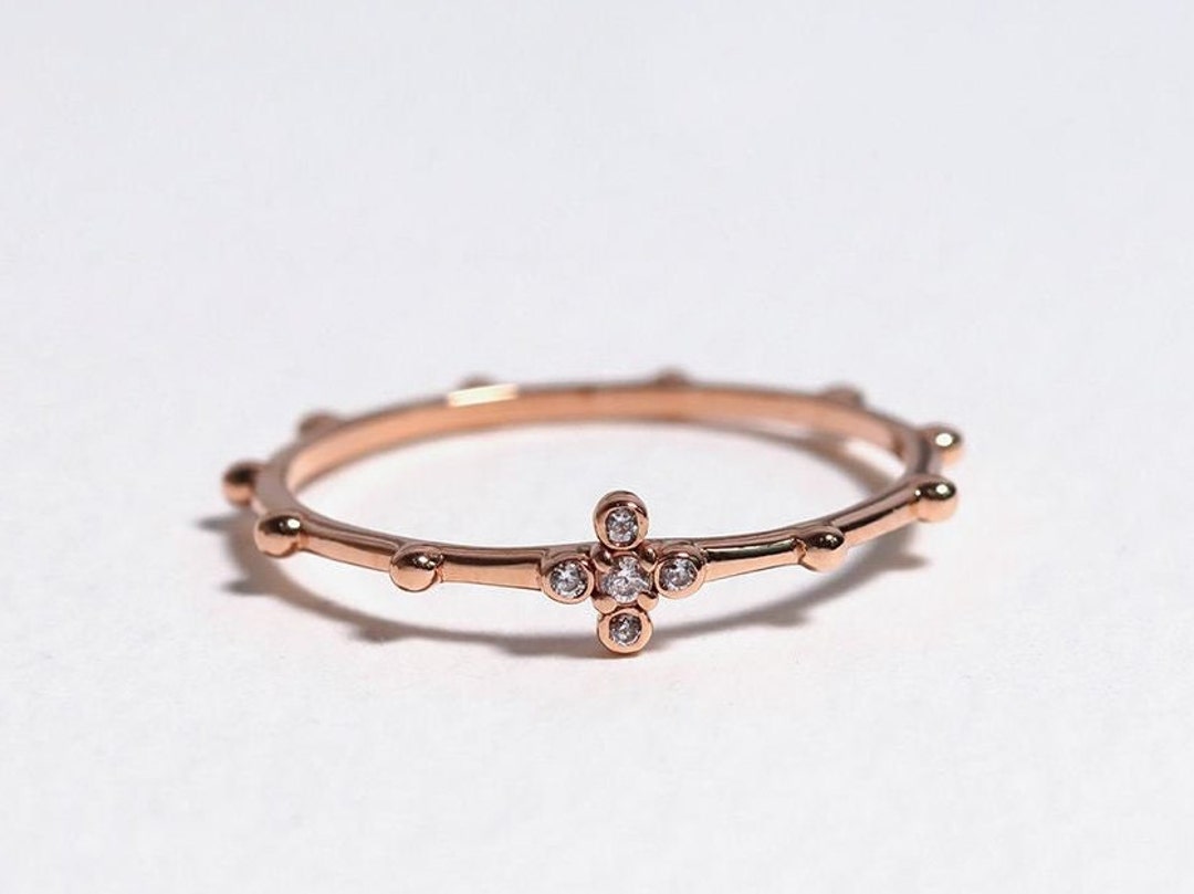 Rose gold rosary ring store