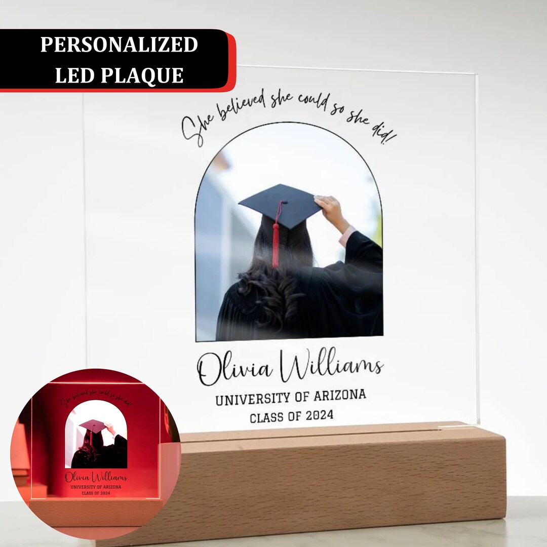 Personalized Graduation Gift, Graduation LED Acrylic Plaque, Graduation ...