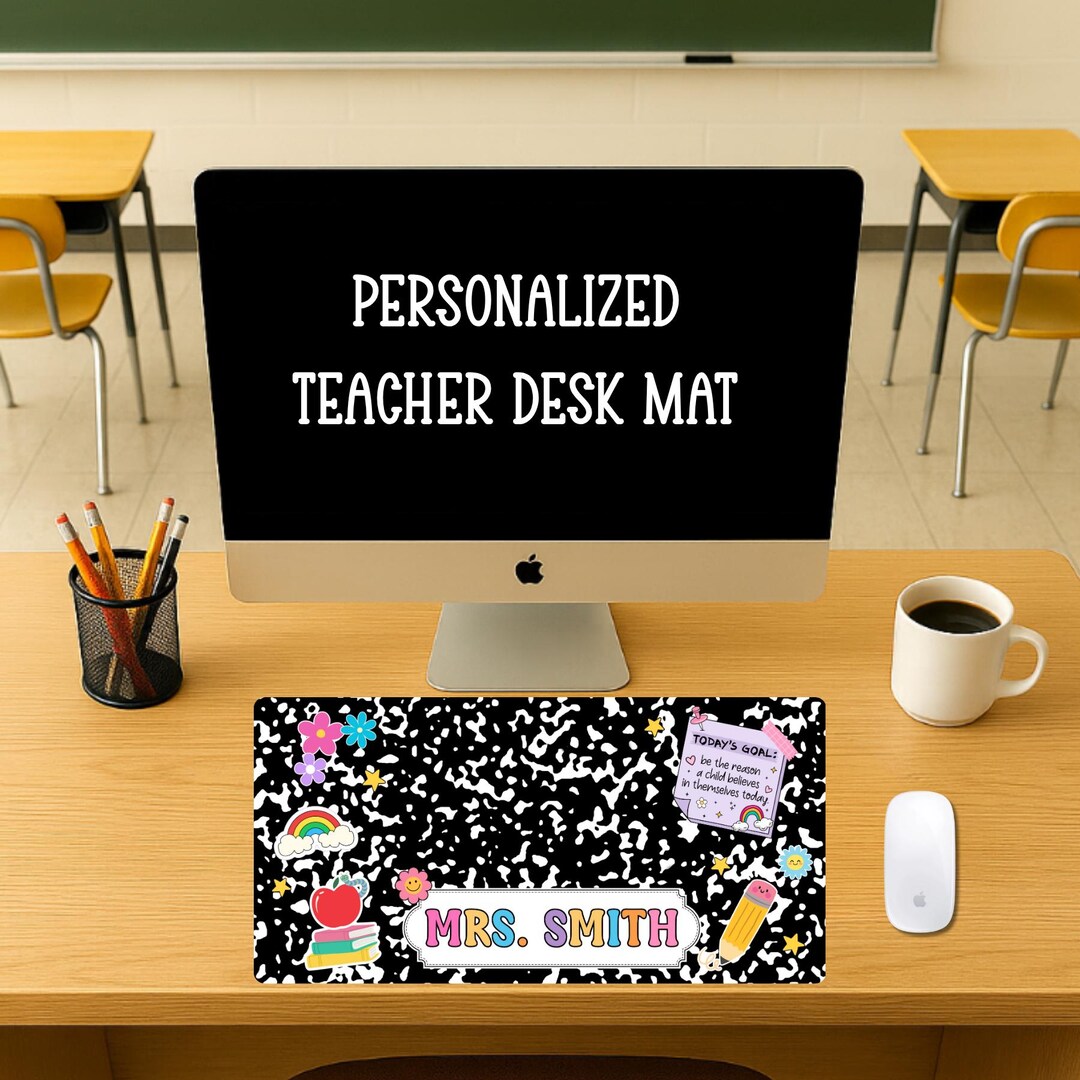 Custom Teacher Desk Mat - Personalized Work Mat for Educators, School ...