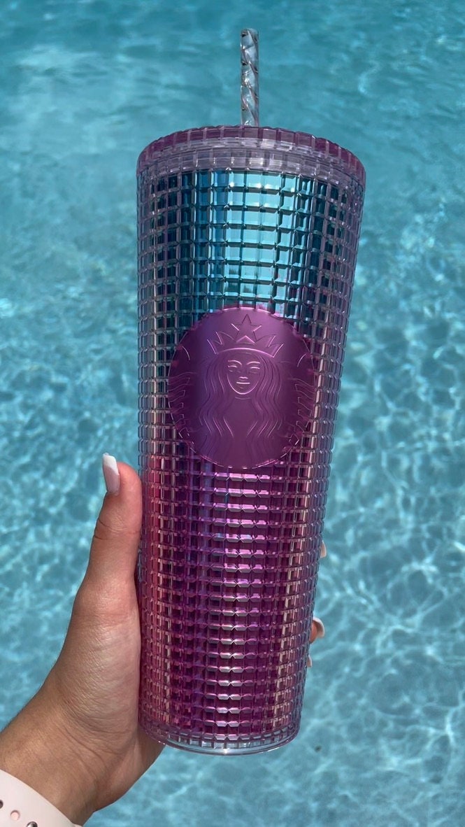 Starbucks Pink and Blue Ombre Grid Venti Tumbler Ombré Disco Tumbler ...