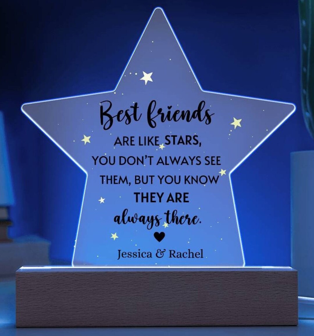 Acrylic Best Friend Star Plaque Gift Personalized Gifts for - Etsy