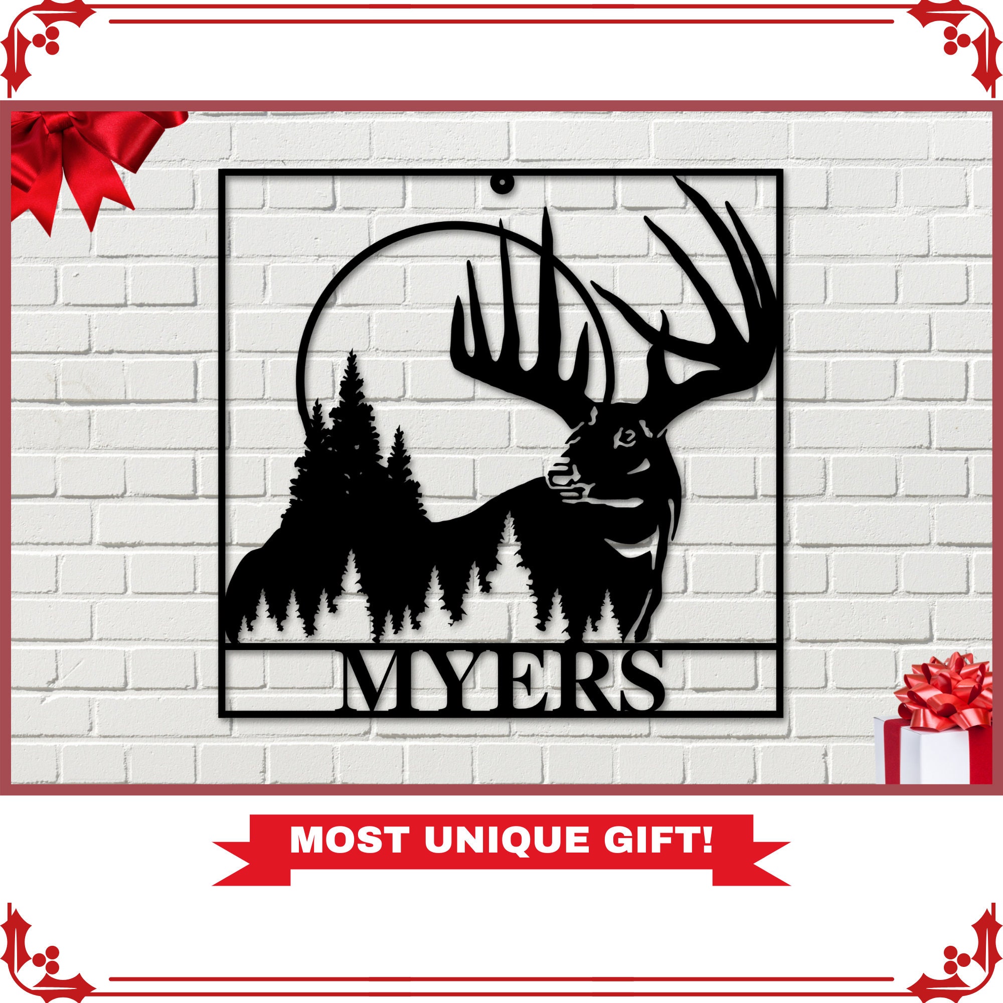 Deer Name Sign Hunting Personalized Family Name Metal Sign - Etsy UK