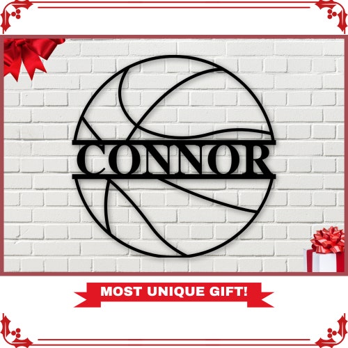 Basketball Name Sign Metal Wall Art First Name Sign Kids - Etsy