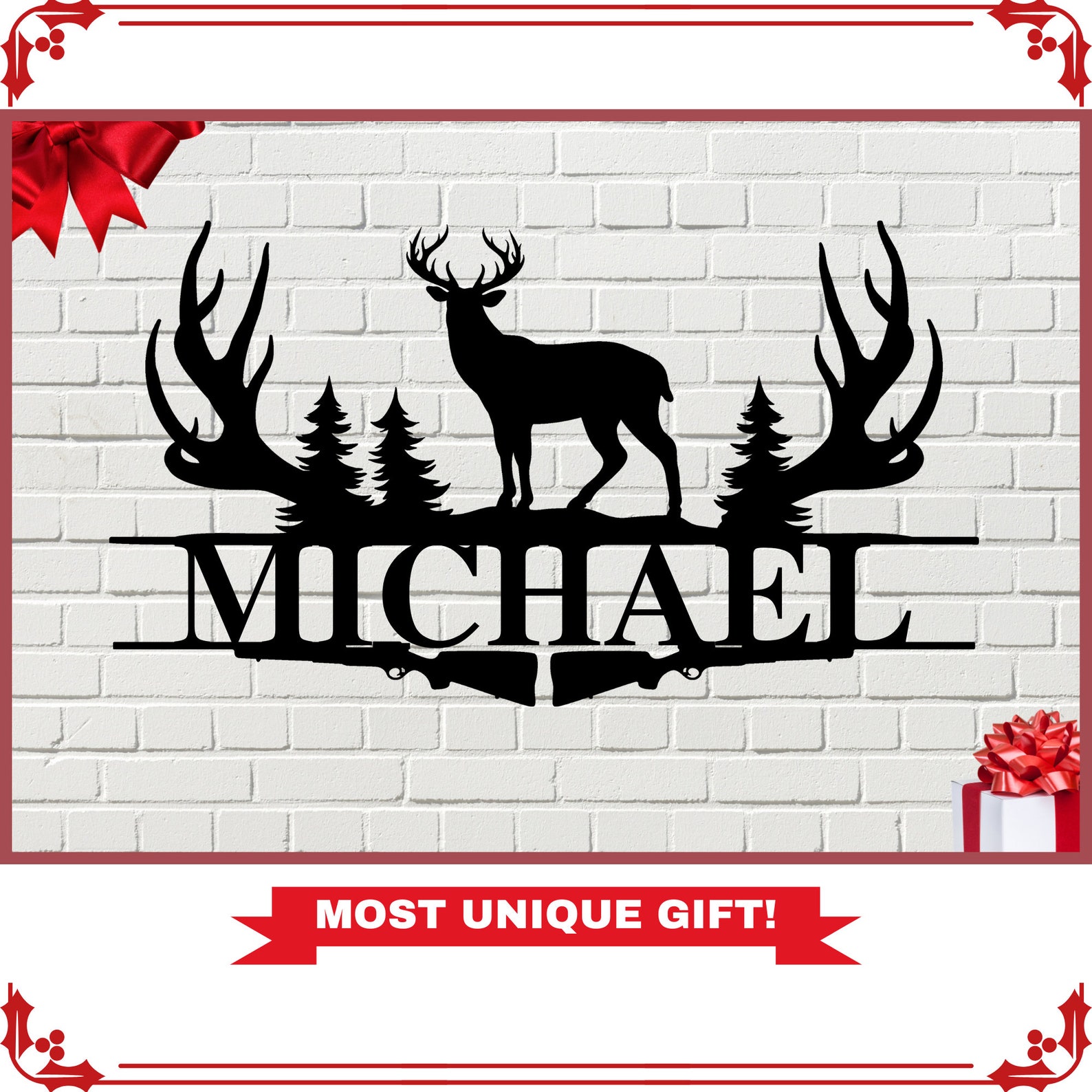 DEER HUNTING Deer Antler Name Sign Hunting Personalized - Etsy