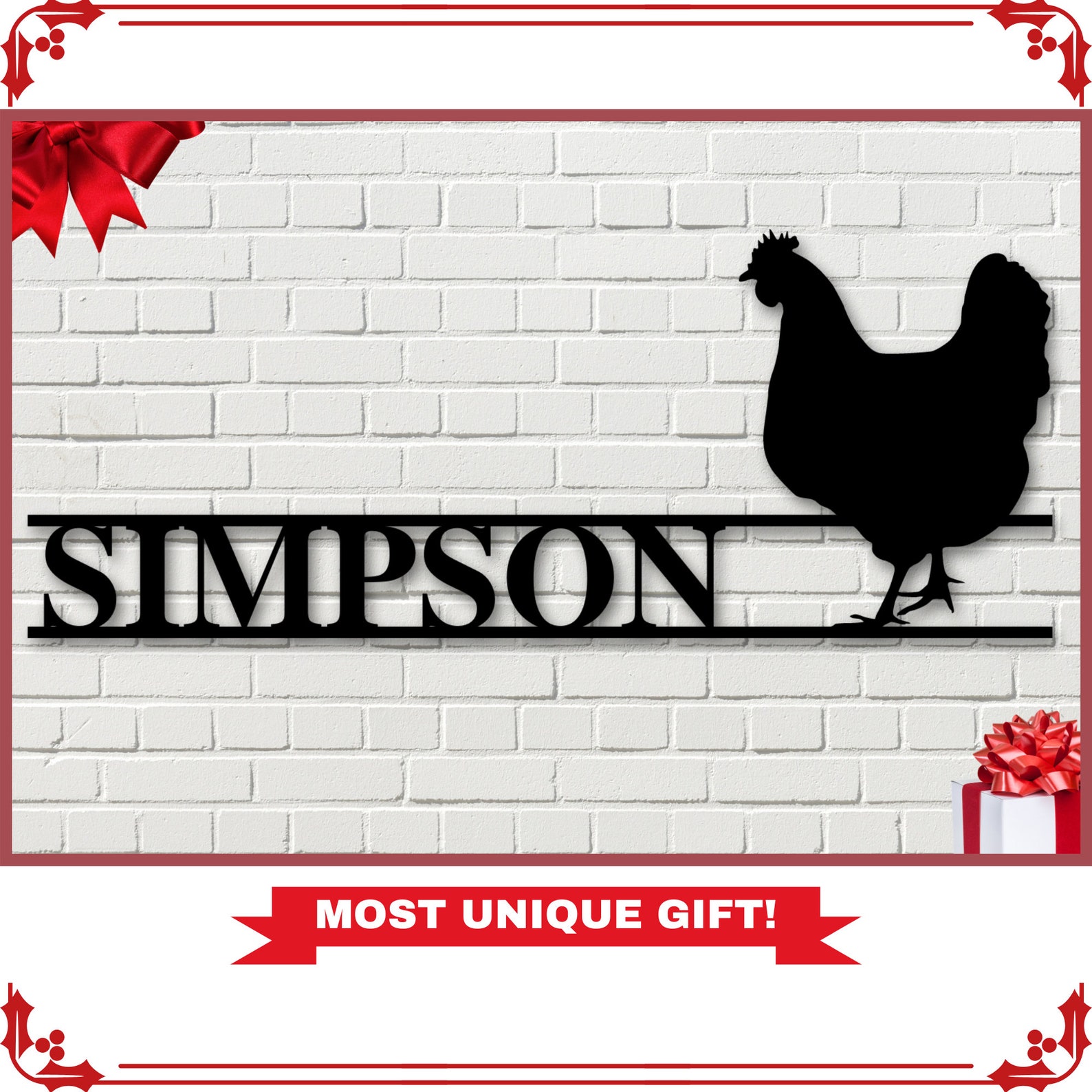 Chicken Name Sign Personalized Family Name Metal Sign - Etsy