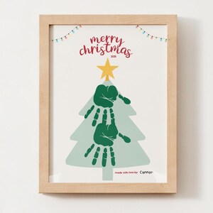 Merry Christmas Tree Handprint 2025 Craft (digital Printable Vertical ...